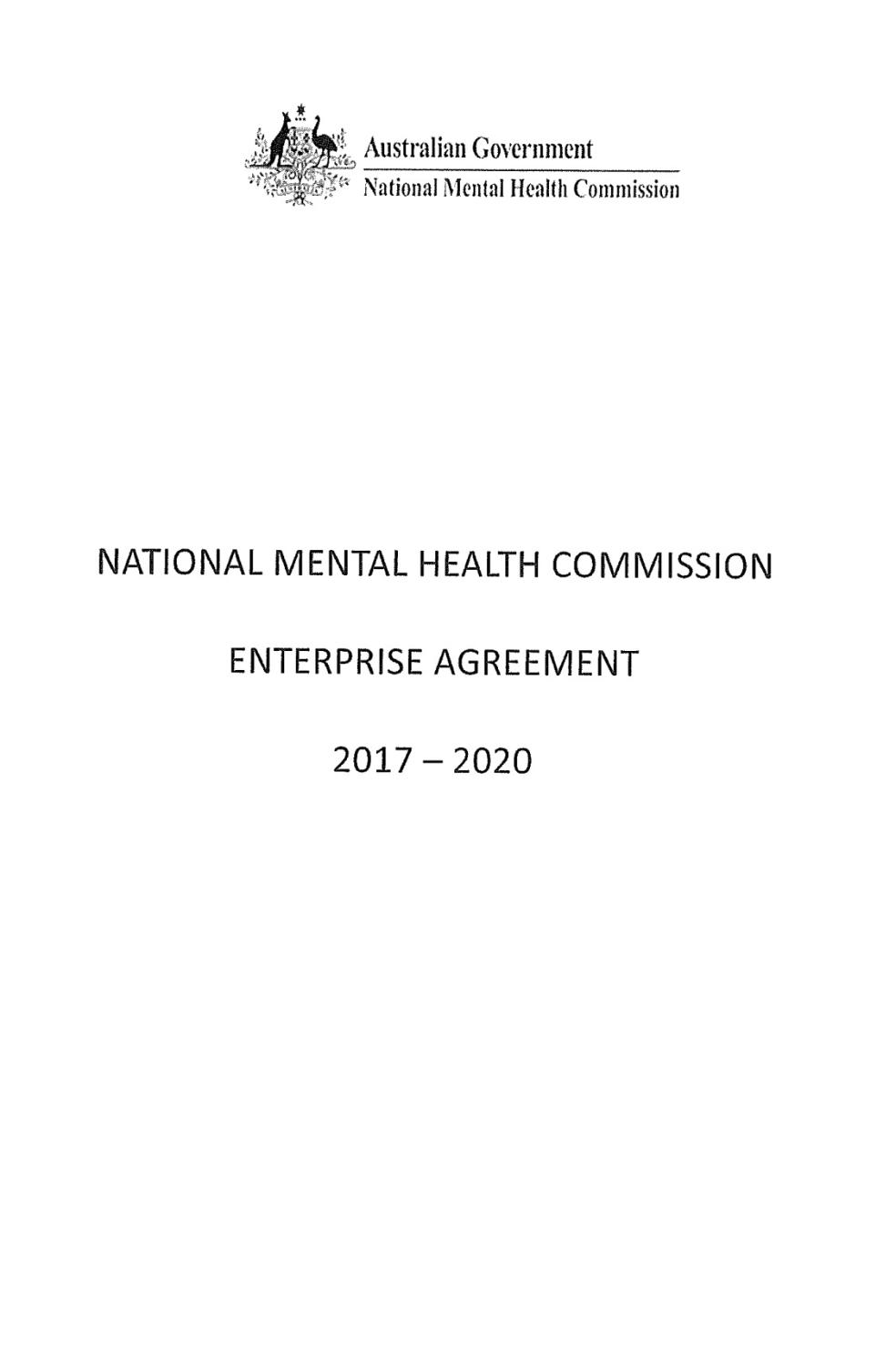 National Mental Health Commission Enterprise Agreement, 2017 - 2020 ...
